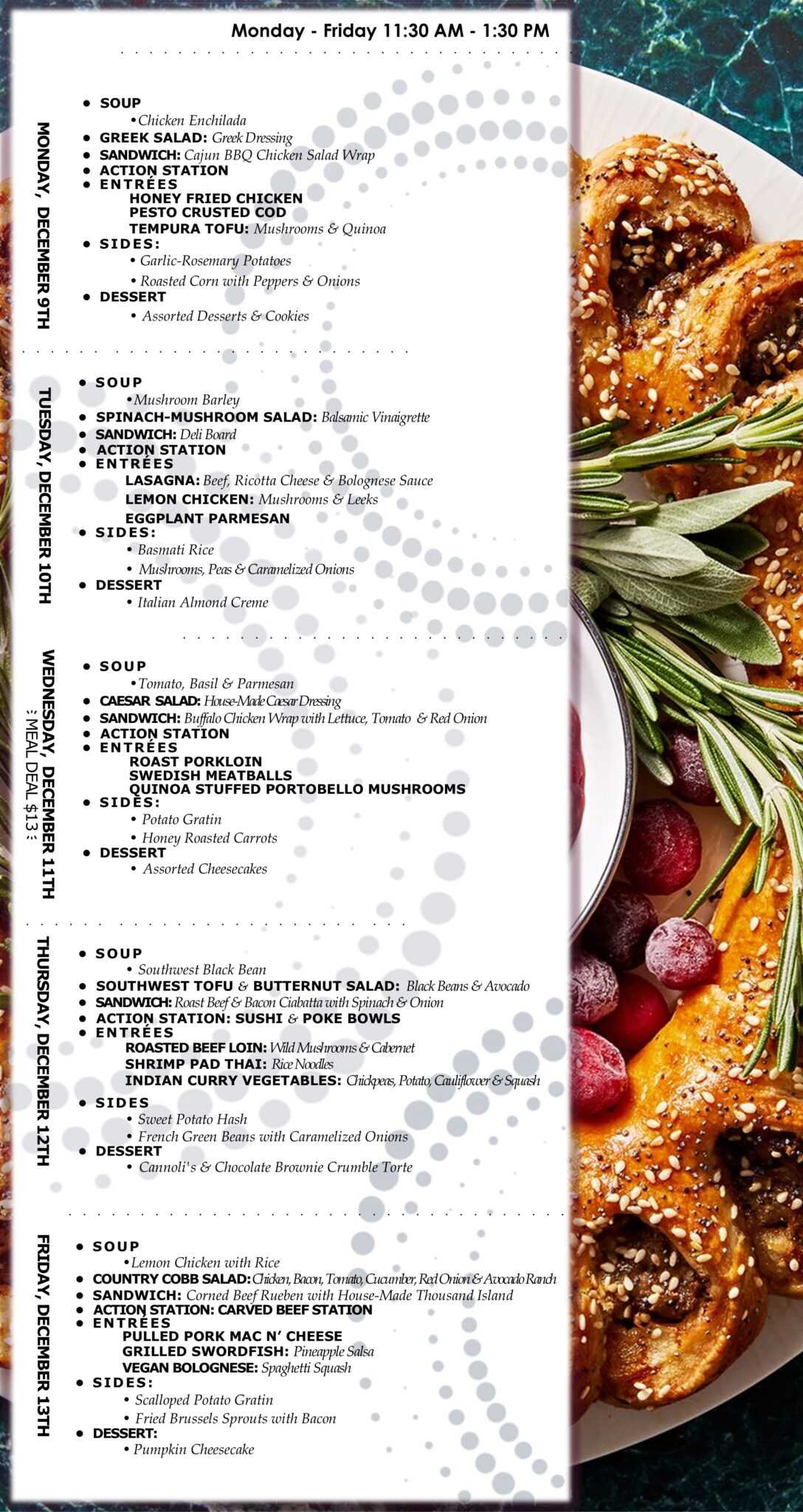 This Week's Executive Dining Room Menu - Hospitality This Week's ...